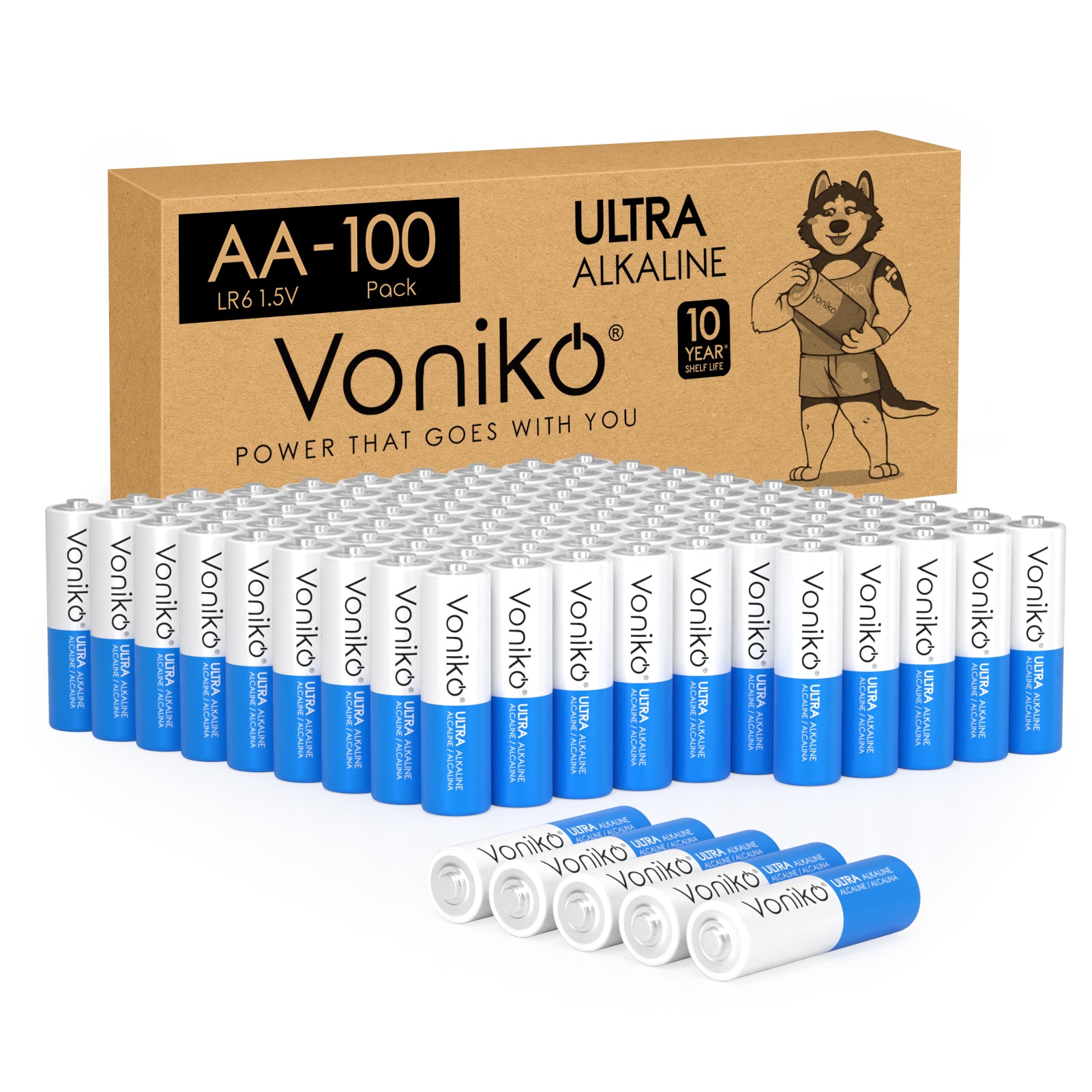 Voniko Premium Alkaline AA Batteries - multipack